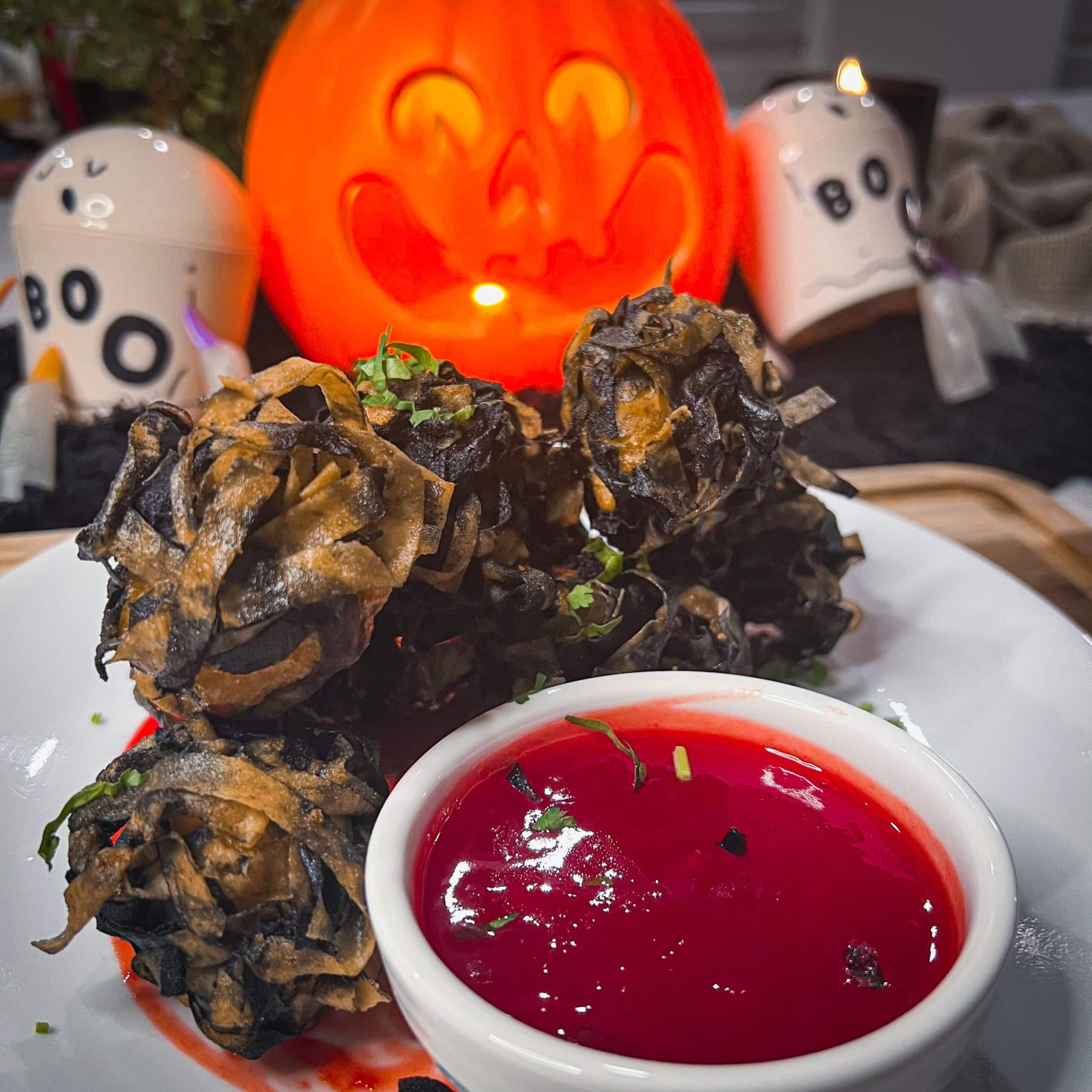 ⭐️ Wei-Chuan USA Creative Recipe! Spooky Shrimp Spider Bites!⭐️ - Wei-Chuan